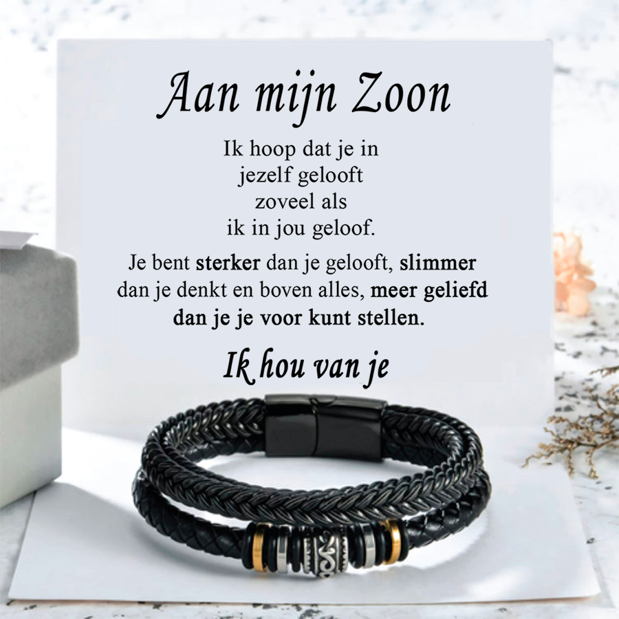 Aan mijn Zoon armband - Trots op je – Luxus Love Amsterdam